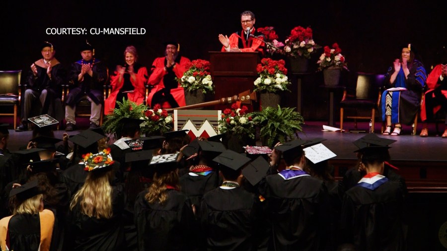 CU-Mansfield graduate’s 200+ students at commencement