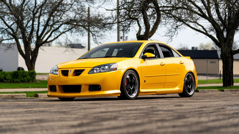 The strangest car in Roush’s garage isn’t a Mustang, it’s a Pontiac G6