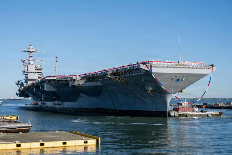 USS Gerald Ford aircraft carrier returns home after 326-day deployment