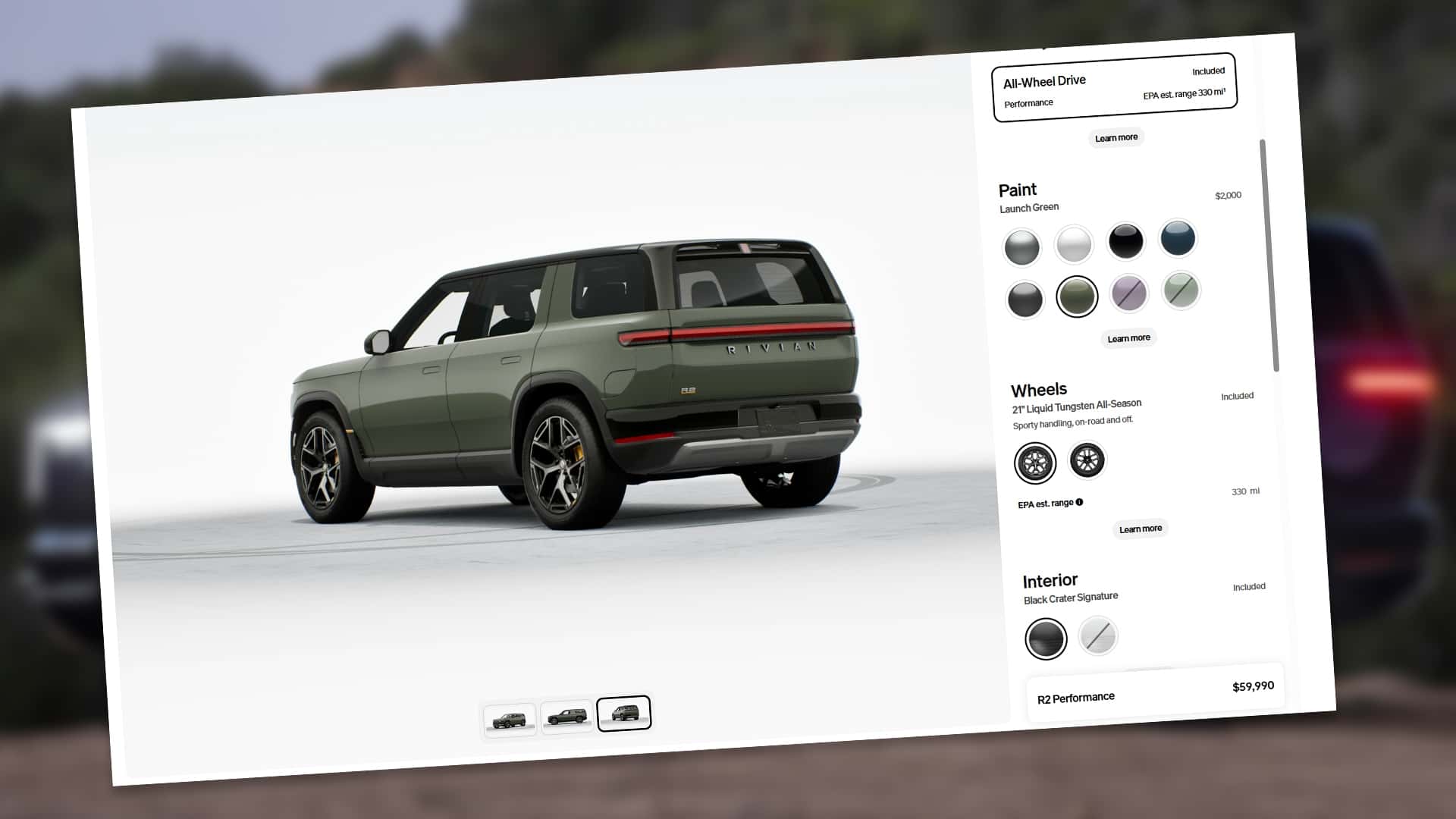 The Rivian R2 configurator is live but you'll have to wait until 2027 ...