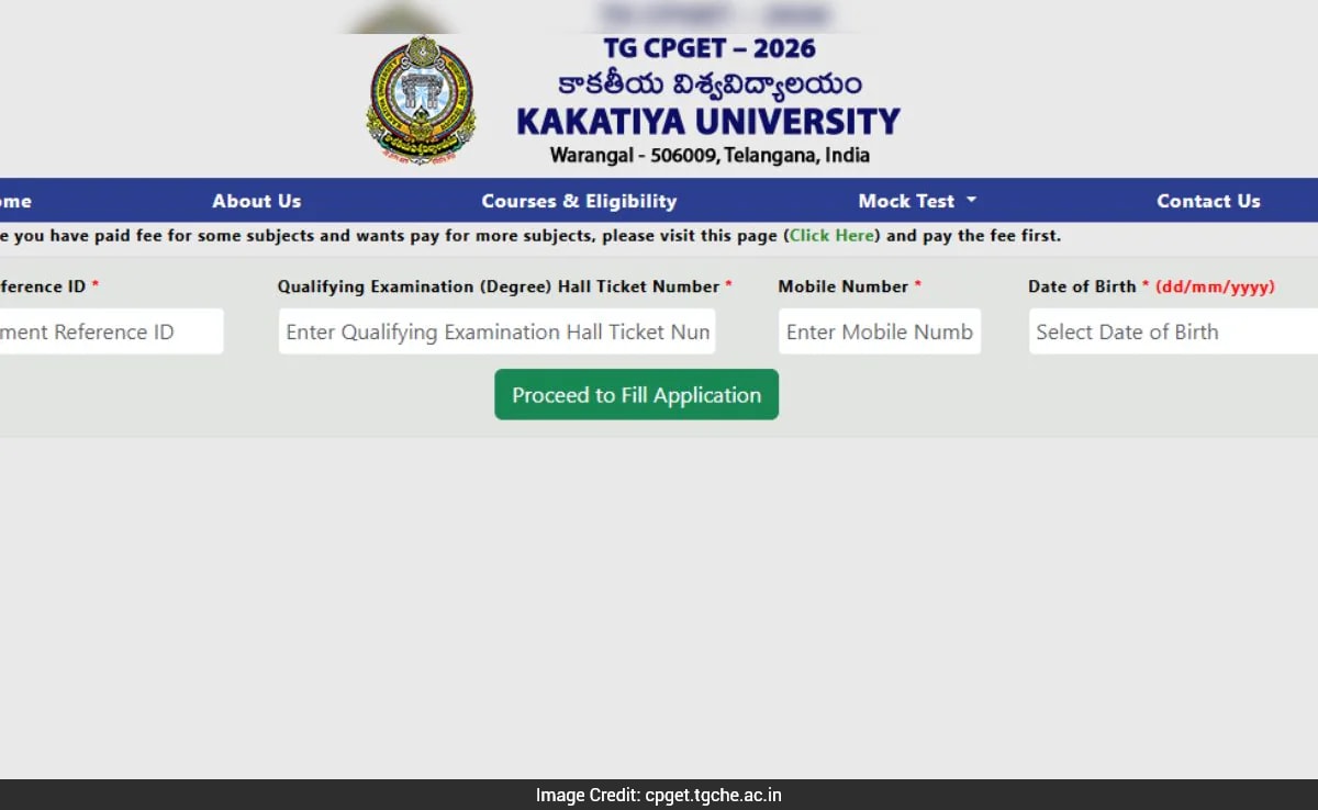 Telangana CPGET application form 2026 released, check direct link to apply