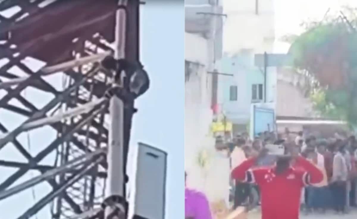 Andhra man climbs mobile tower, demands packet of ganja