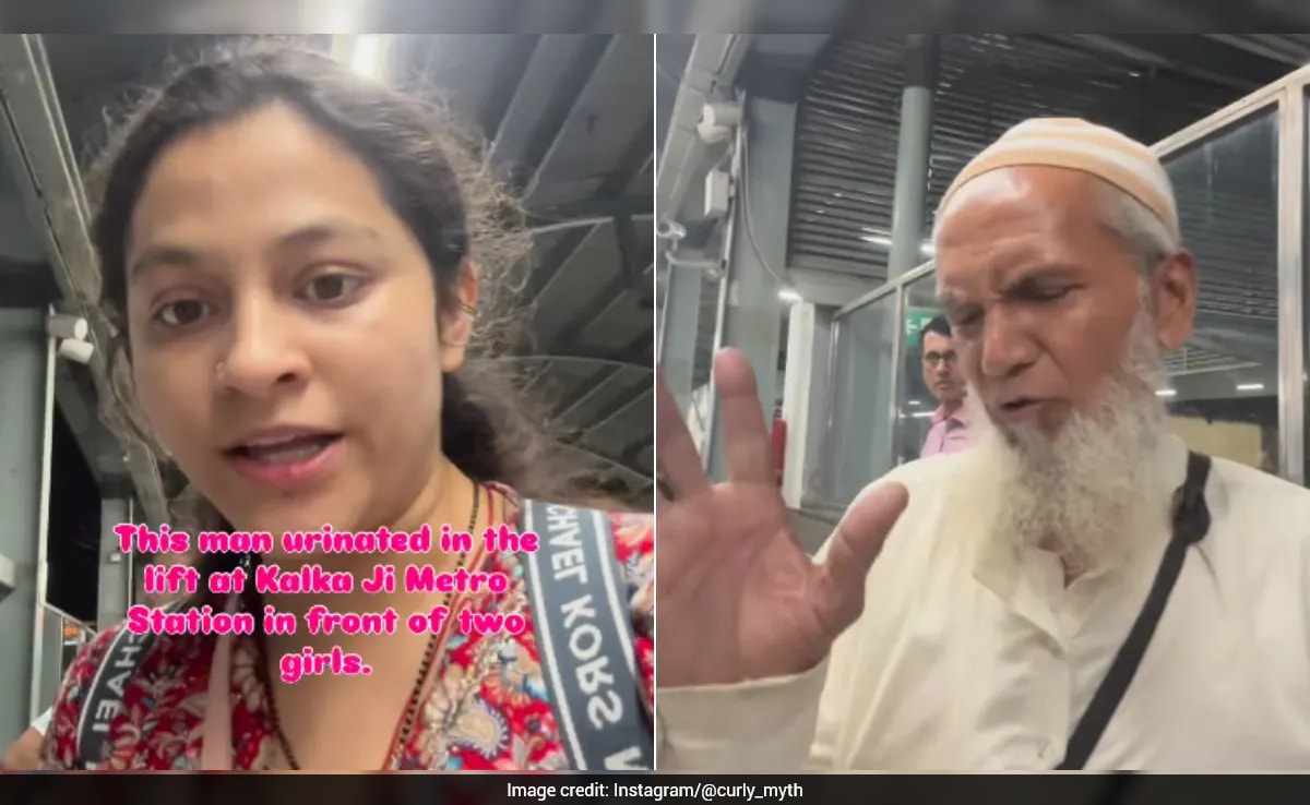 Video: Man caught urinating at Delhi Metro lift, police explain what ...