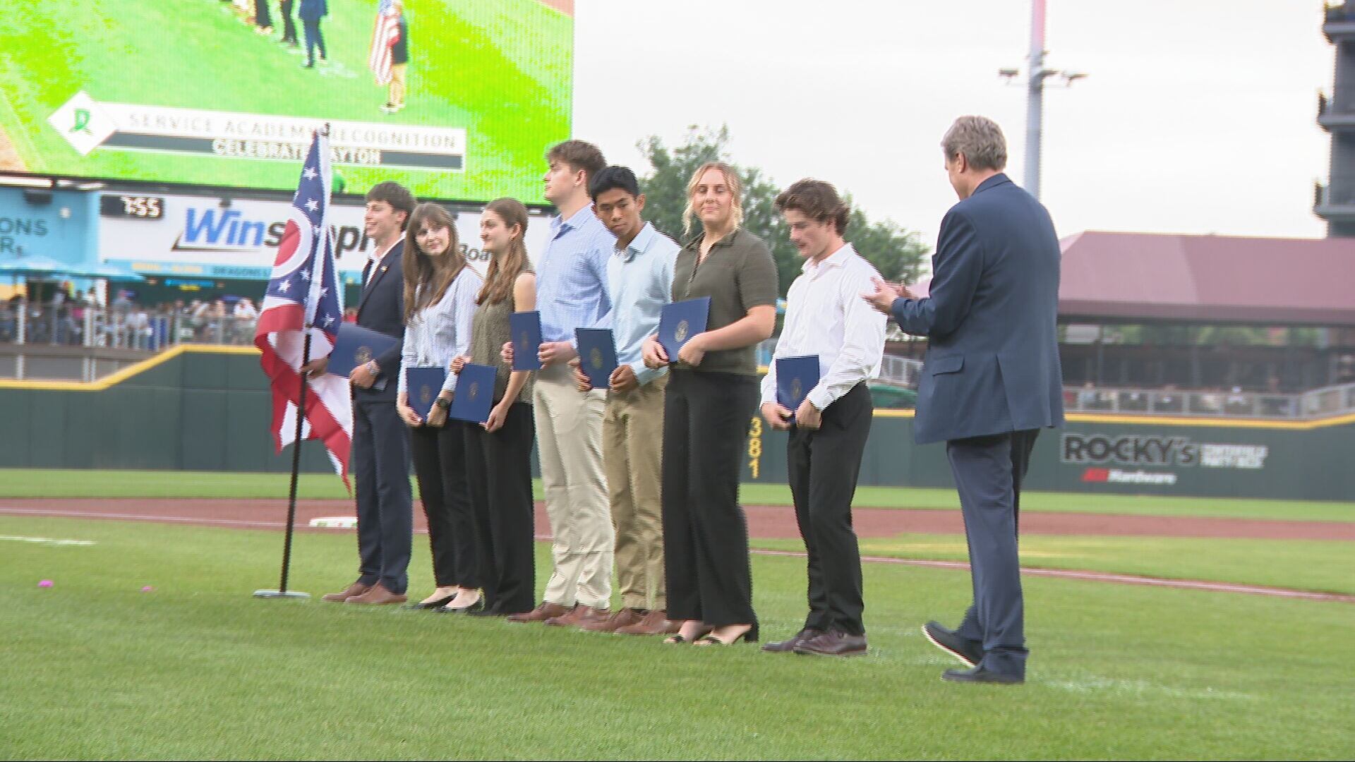 Several students appointed to military schools at Dayton Dragons game