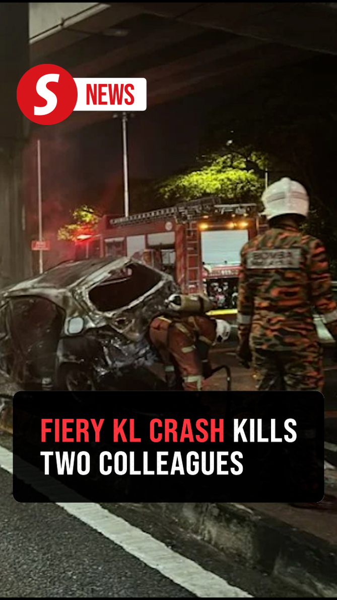 Two colleagues killed in fiery car crash on Kuala Lumpur road