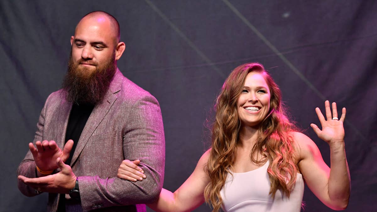 WWE fighter Ronda Rousey's husband Travis Browne declared, 'She's my woman'