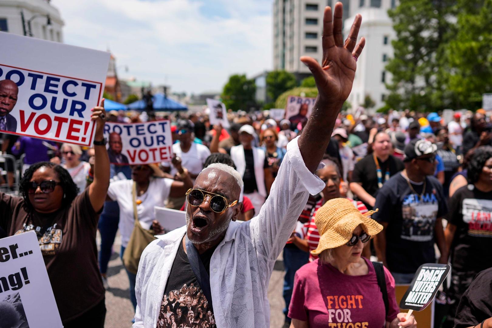 Groups rally to defend Black political representation in Alabama