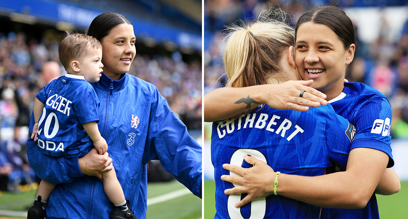 Beautiful family moment for Sam Kerr as Matildas star farewells Chelsea ...
