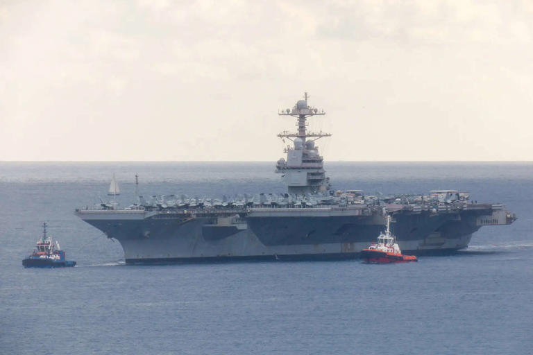USS Gerald Ford aircraft carrier returns home after 326-day deployment