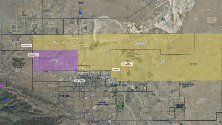 2 fires burning in Antelope Valley prompt evacuation warnings