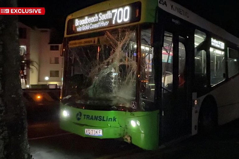 Bus crashes after being pelted with rocks by e-bike riders