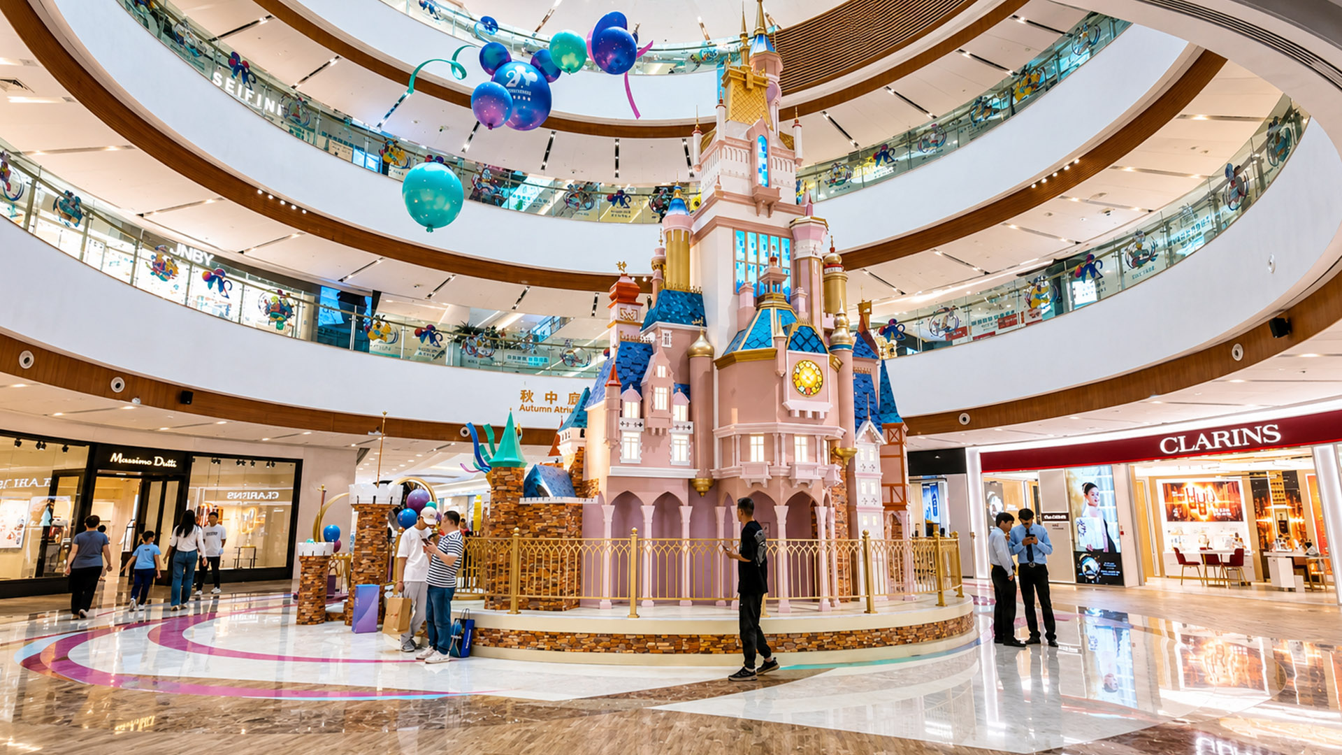 Colorful castle decorations transform the interior of this modern ...
