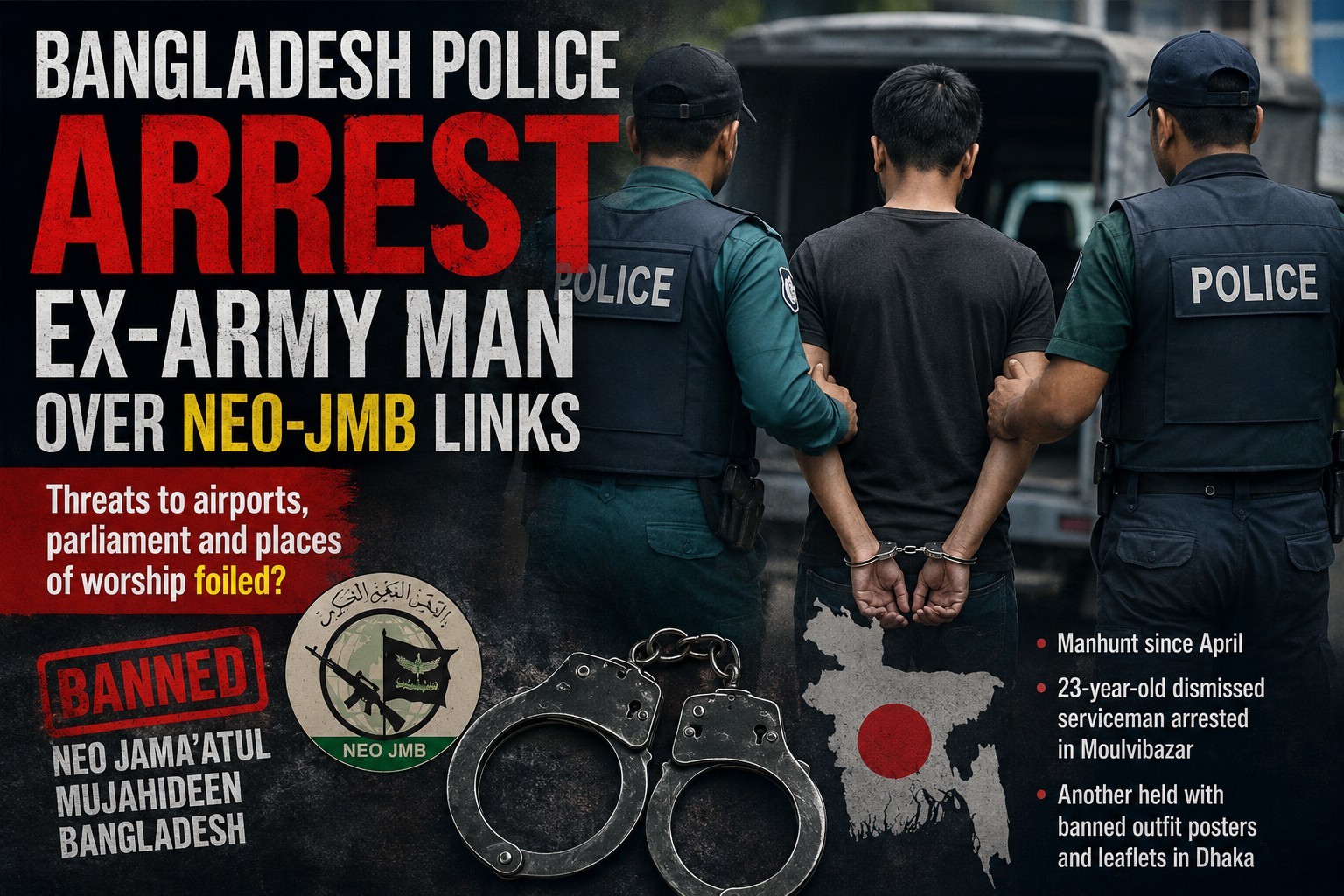 Bangladesh ex-Army man held over Neo-JMB links, major terror plot foiled
