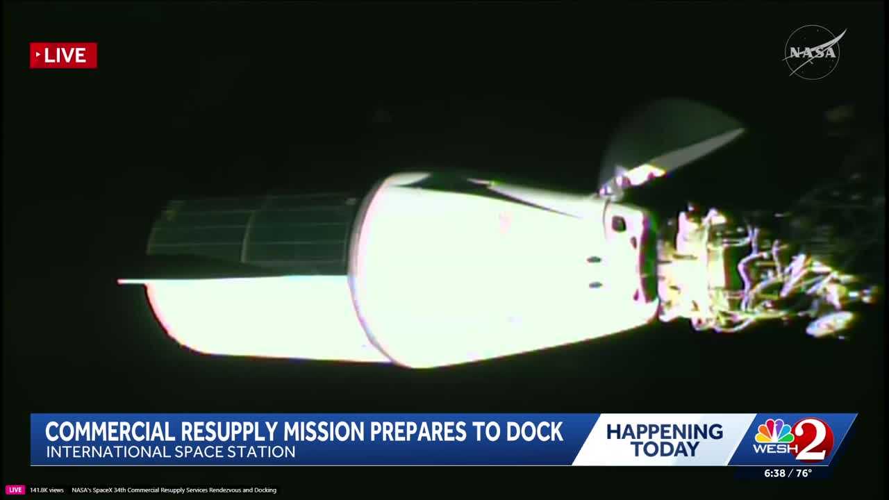 SpaceX Dragon docks with International Space Station for resupply mission