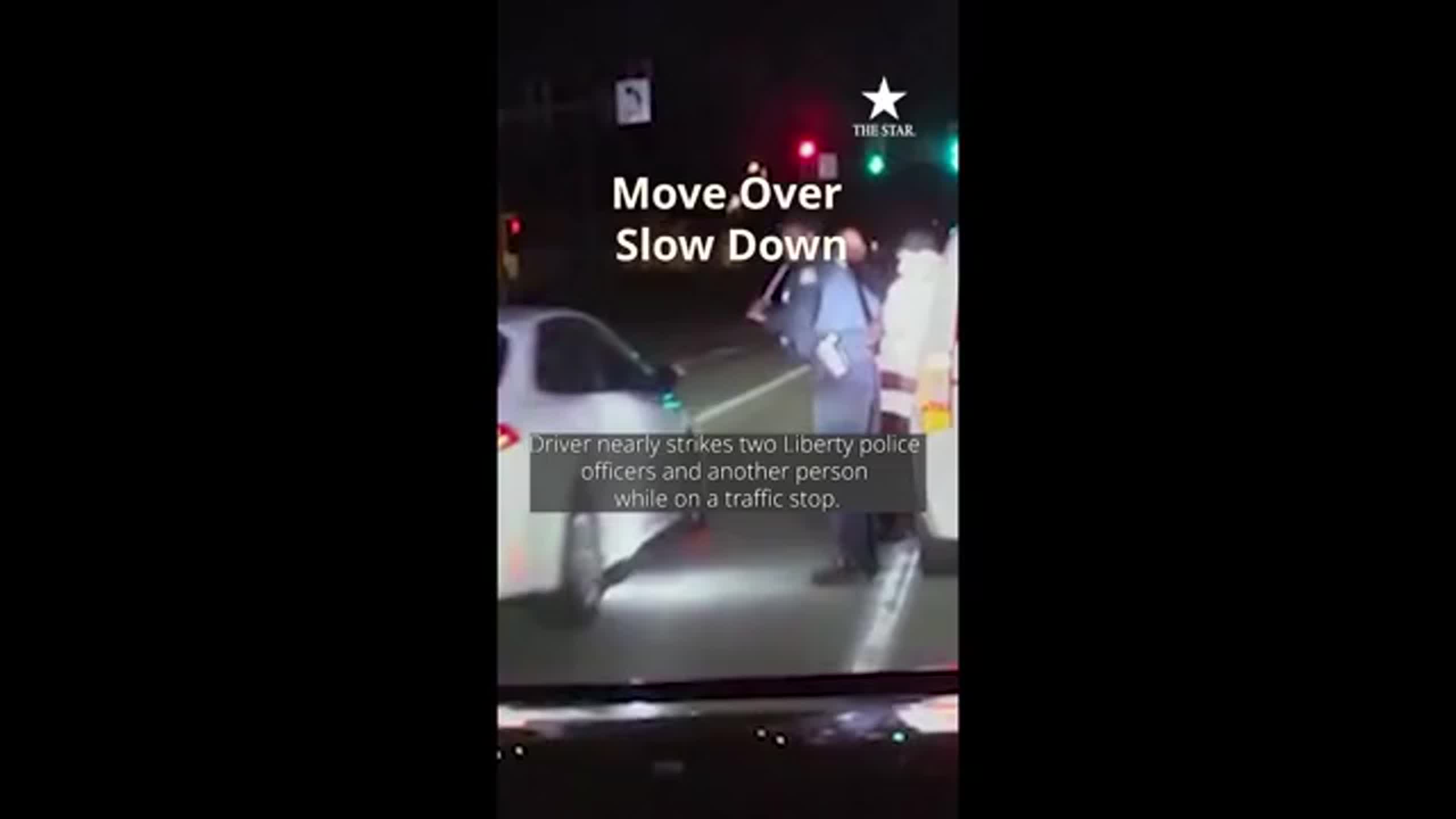 'Move over': Driver nearly hits 2 Liberty officers