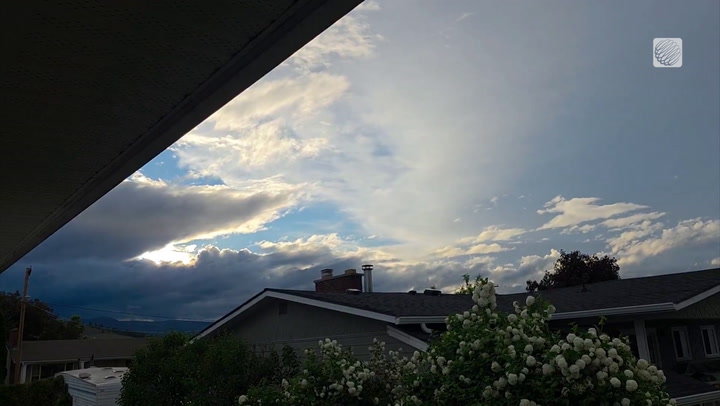 Storm clouds roll in over Kelowna, BC