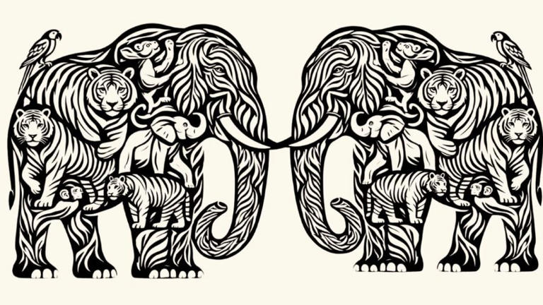 How many animals can you count in this jungle artwork optical illusion?
