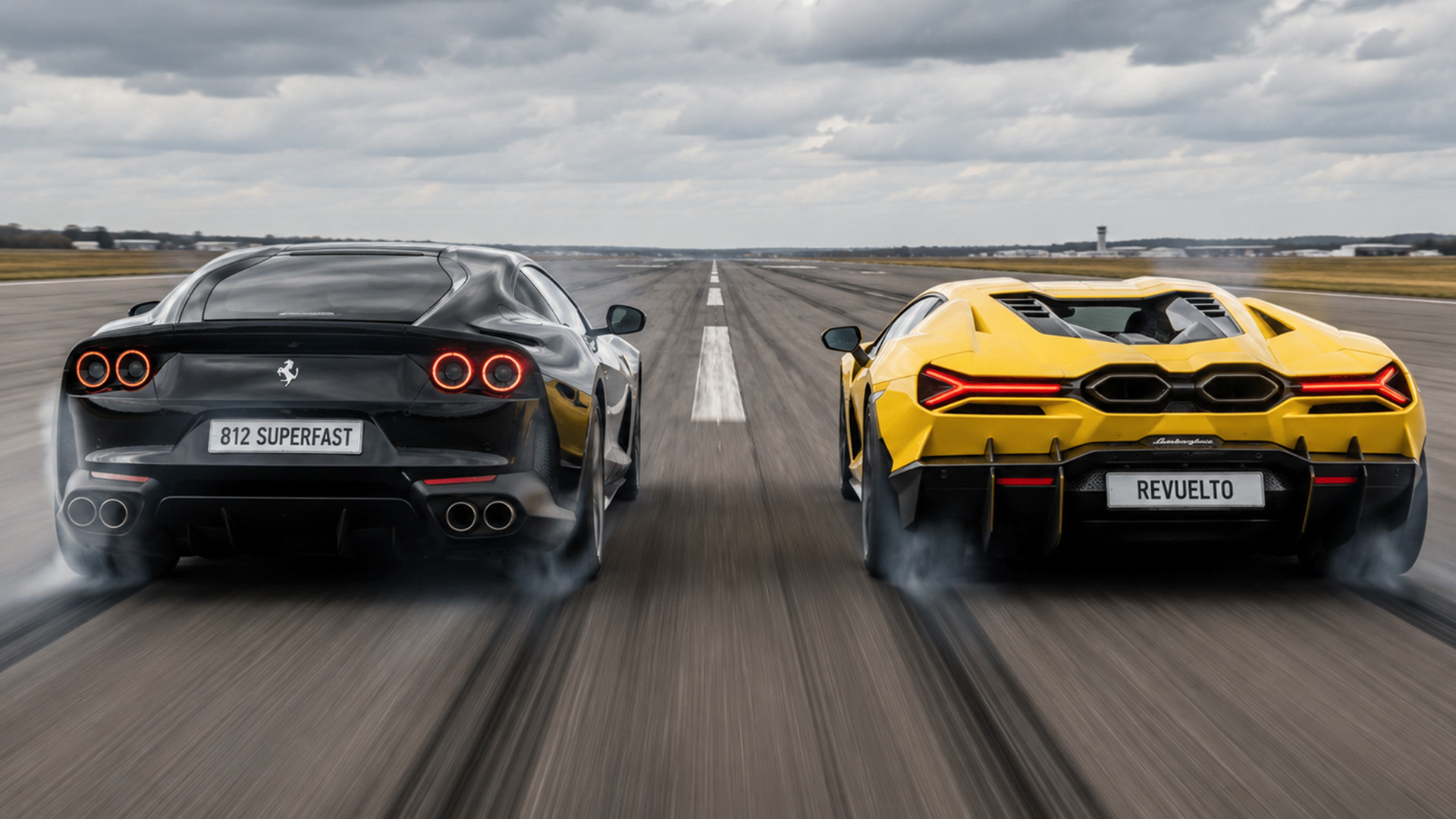 Lamborghini Revuelto faces Ferrari 812 Superfast half mile drag race