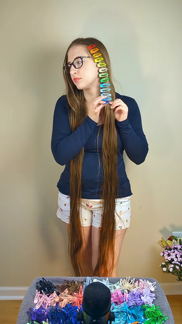 Crazy hair experiment: 600 clips in knee length hair transformation