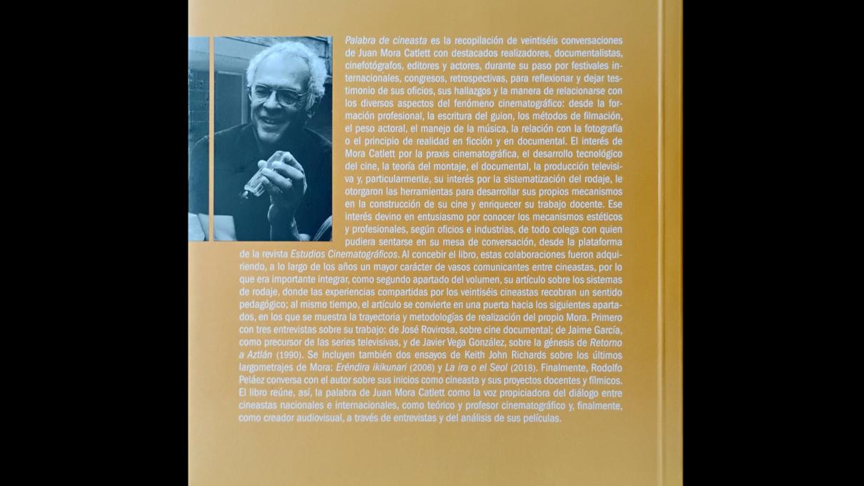 Palabra de cineasta por Juan Mora Catlett ganador del Ariel de Oro