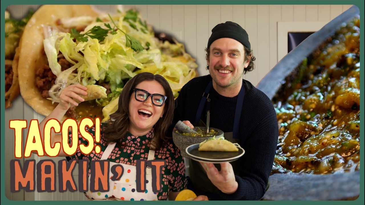 Make fresh tortillas and salsa verde for homemade tacos