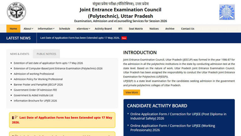 UPJEE Polytechnic 2026 registrations end today; admit cards scheduled ...