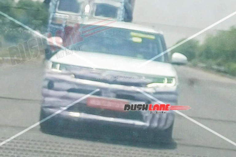 2026 Maruti Suzuki Brezza facelift snapped with emission testing equipment