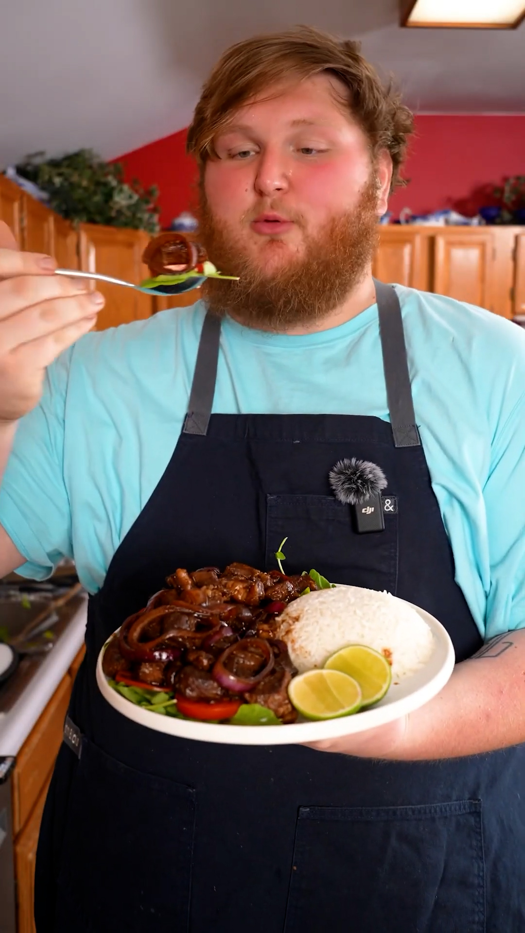 Vietnamese shaking beef with cubed ribeye tossed in a hot wok
