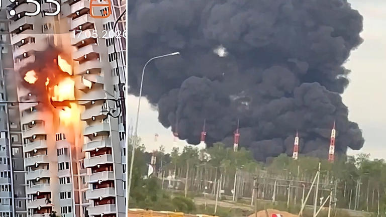 Videos sollen riesigen Drohnenangriff in Moskau zeigen