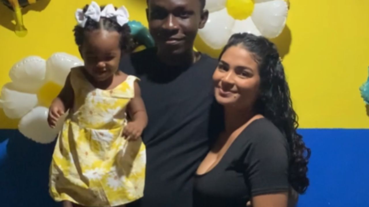 Little girl almost falls on her birthday but her dad saves her just in time