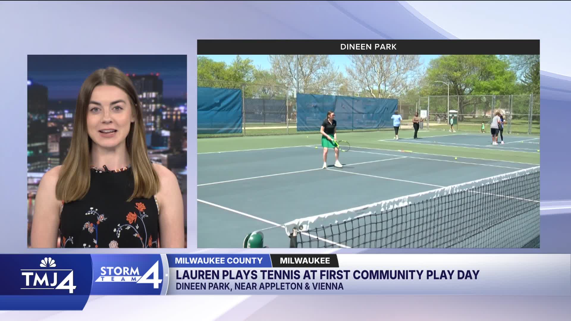 Storm Team 4 meteorologist Lauren Larsen visits Dineen Park for the ...