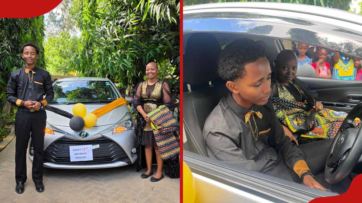 Mombasa mother leaves son emotional after gifting him new car on 18th ...