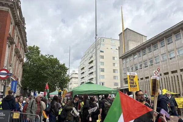 London: Man held after van injures pedestrian during protests over ...