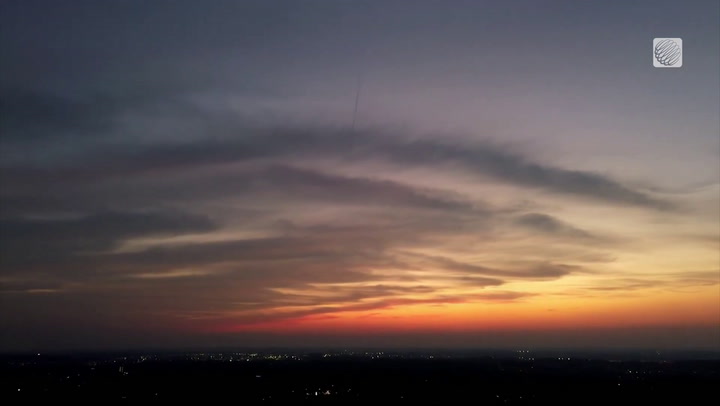 Breathtaking sky painted in red and orange
