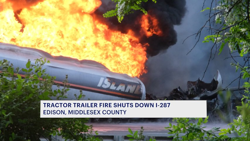 Route 287 shutdown at exit 1 and 2 due to vehicle fire