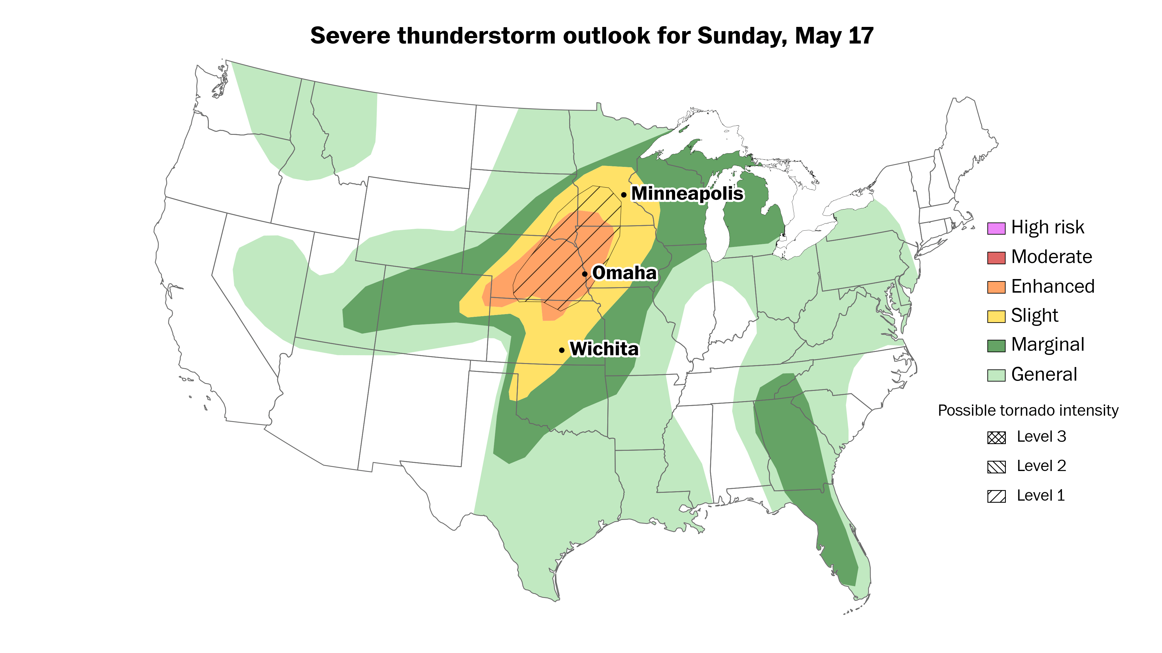 Severe storms in central US expected to hit a crescendo on Monday