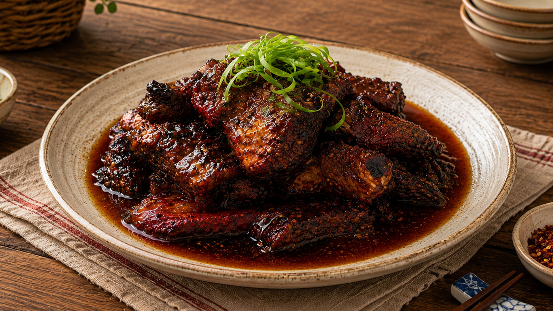 A slow cooked pork ribs recipe with savory glaze