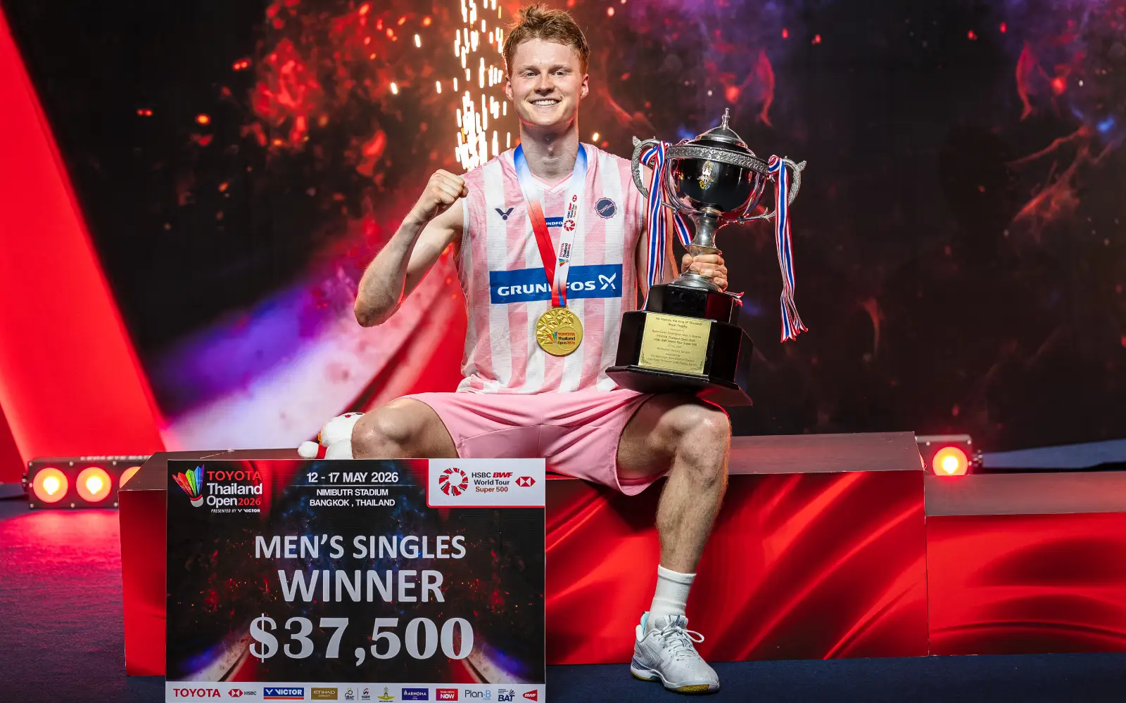 Denmark’s Antonsen wins badminton Thailand Open title