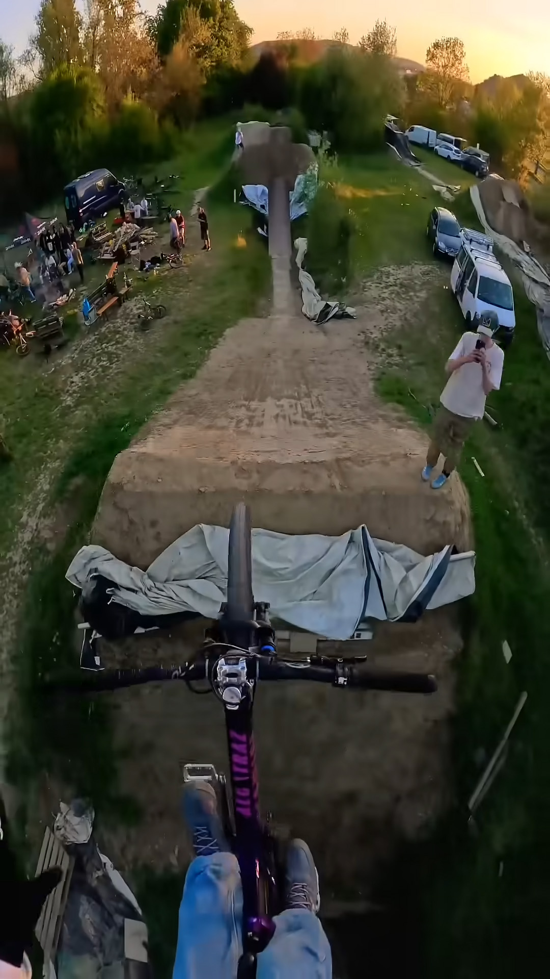 Extreme MTB jump challenge almost 3 meters high