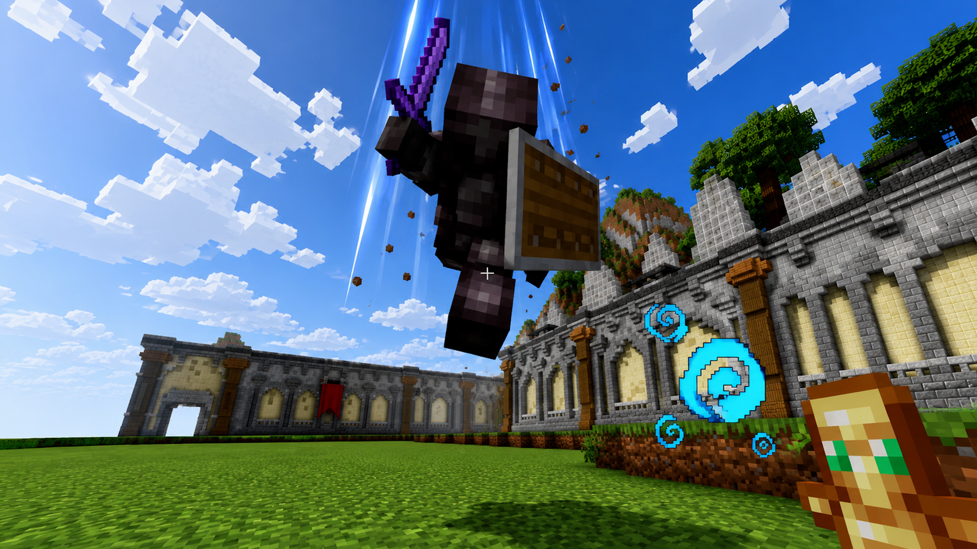 Practicing falling attack damage in Minecraft