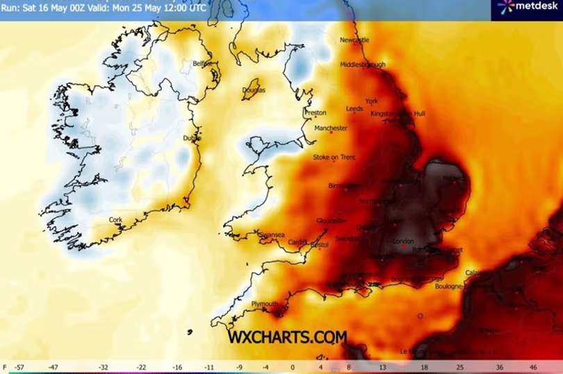 New UK weather maps show 29C highs in May with 19 counties in line for heat
