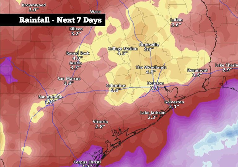 How much rain will fall in Houston this week? Here's what weather ...