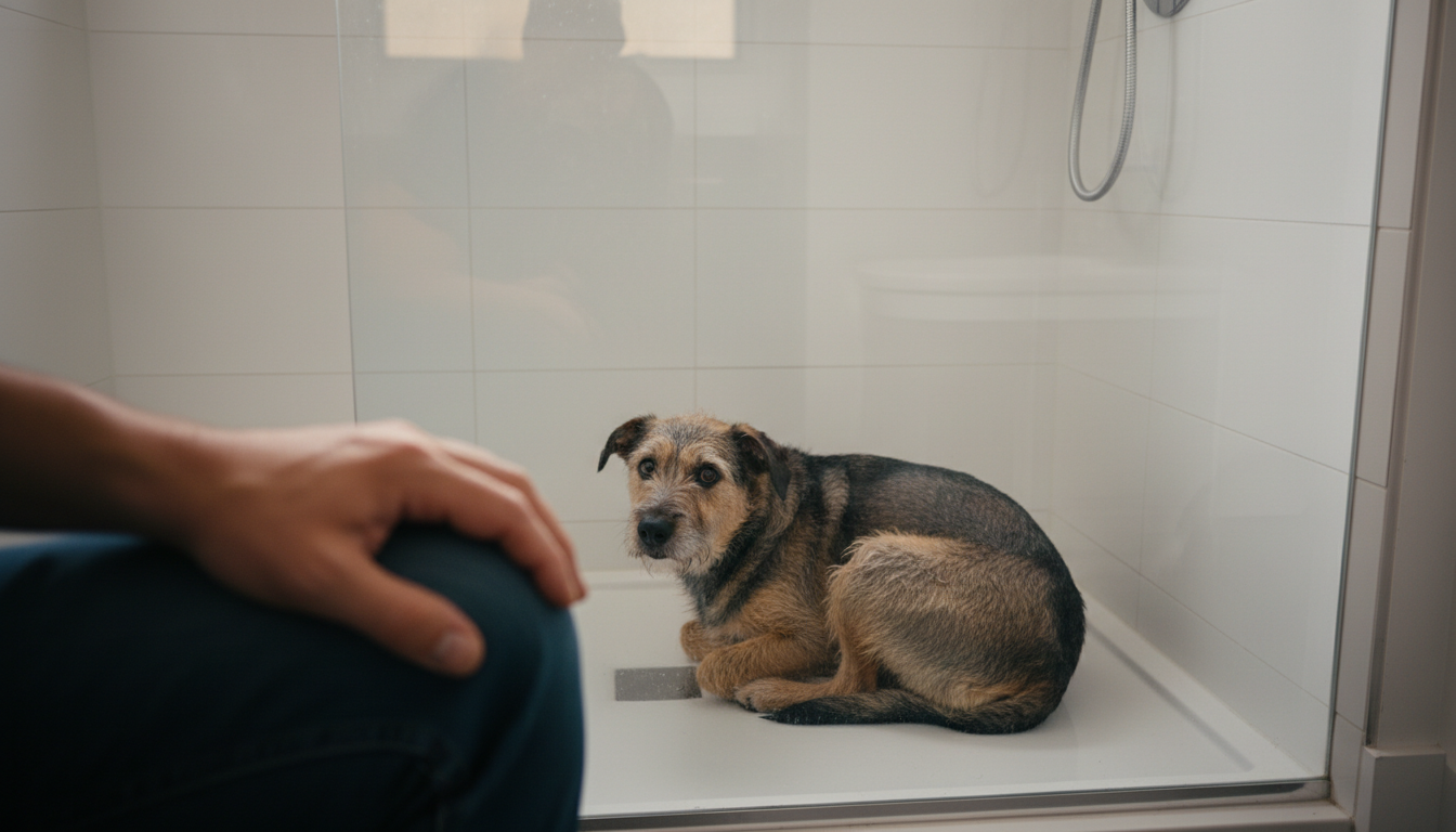 Rescue dog listens when dad says it’s okay, then gets cuddles & treats