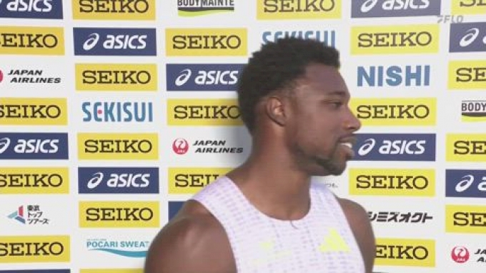 Noah Lyles after 100m at 2026 Continental Tour: SEIKO Golden GP