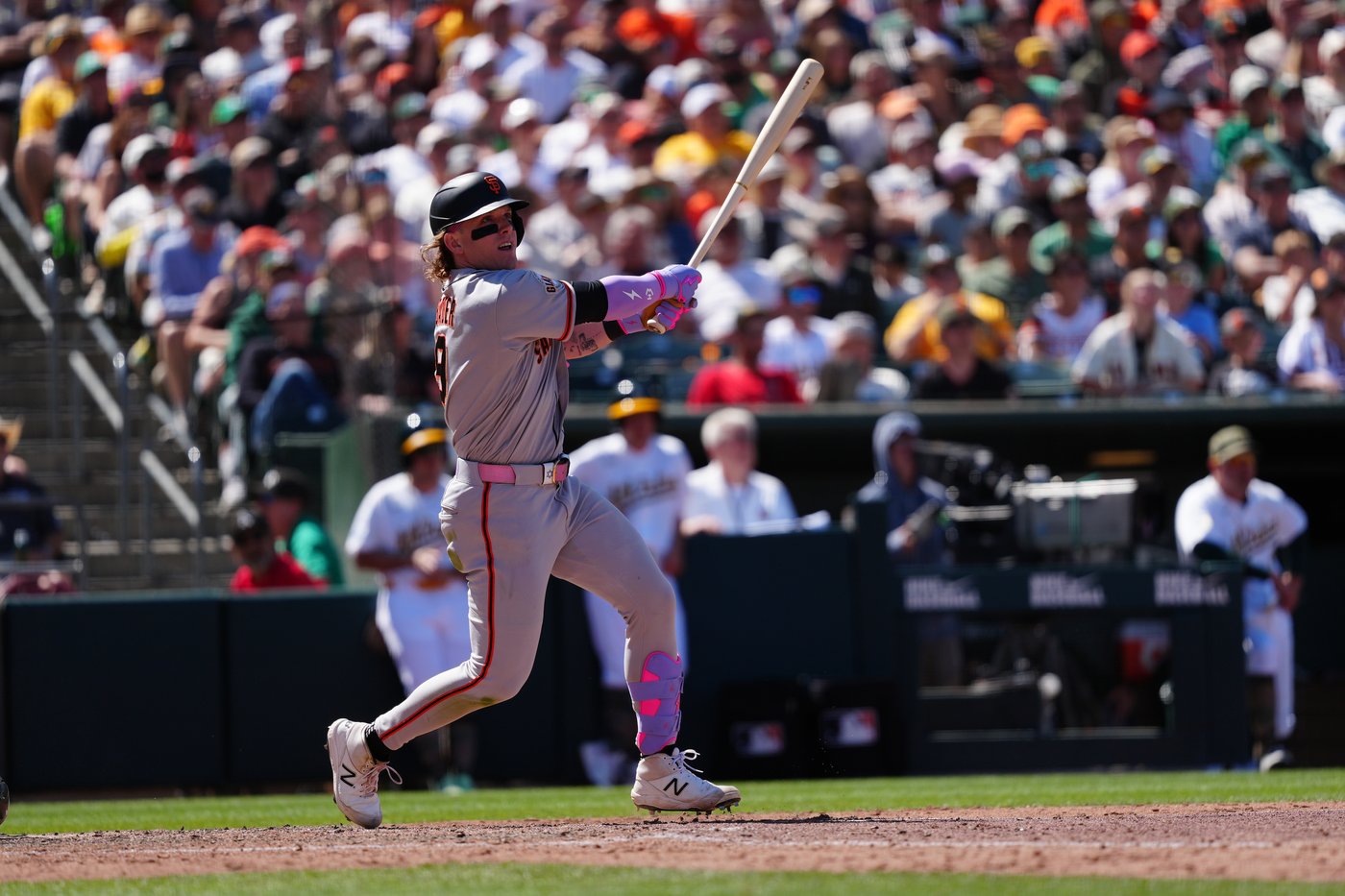 Bader's wind-aided grand slam helps Giants breeze to 10-1 victory over ...