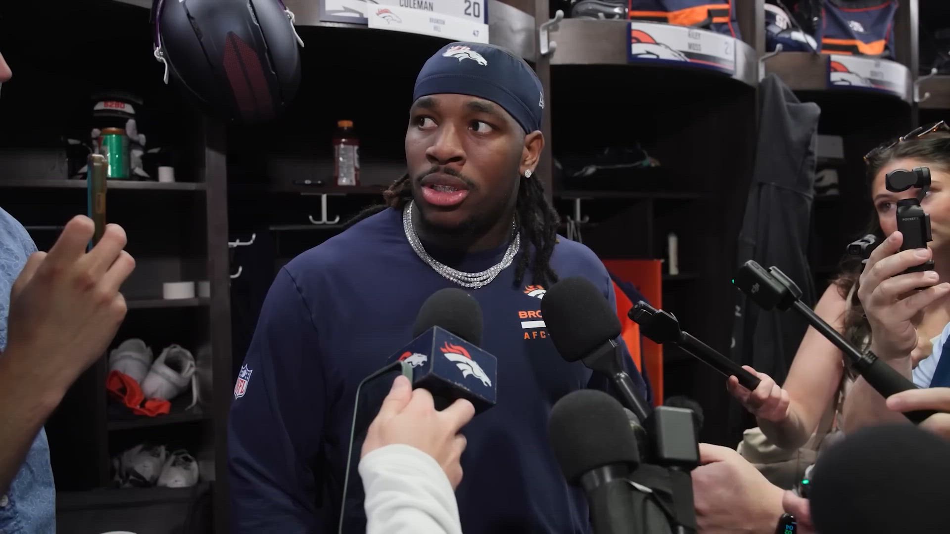 Denver Broncos rookie RB Jonah Coleman on shaking everyone's hands: 'It ...