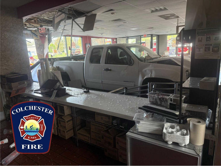 Truck crashes into Colchester Burger King; restaurant closed
