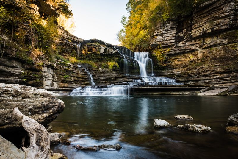 The Tennessee waterfall that plunges into a secret swimming hole hidden ...