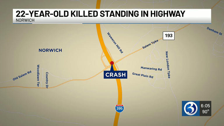 Pedestrian dies after being struck by car on I-395 in Norwich