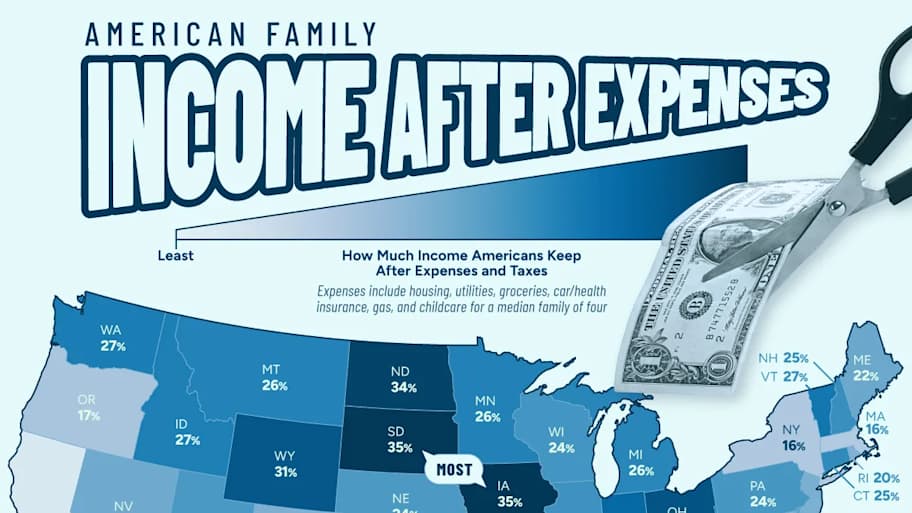 The states where workers pocket the most of their paycheck, mapped
